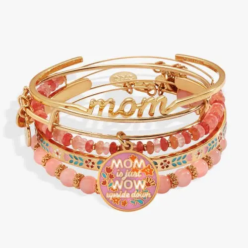 ALEX AND ANI Mother's Day Floral Bracelet Set - Gold