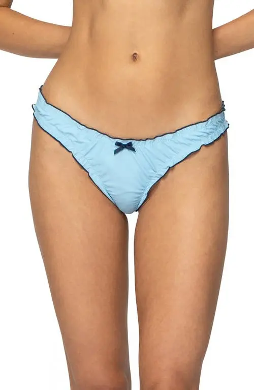 EDIKTED Ruffle Edge Bikini Bottom - Light-blue