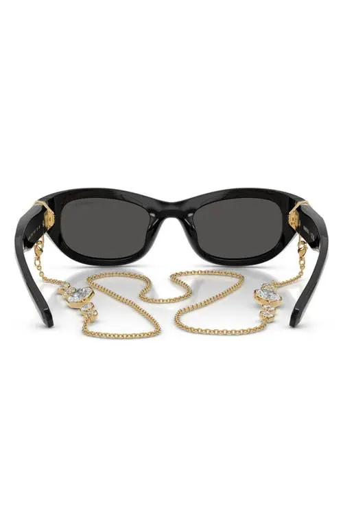 SWAROVSKI 50mm Pillow Sunglasses With Chain