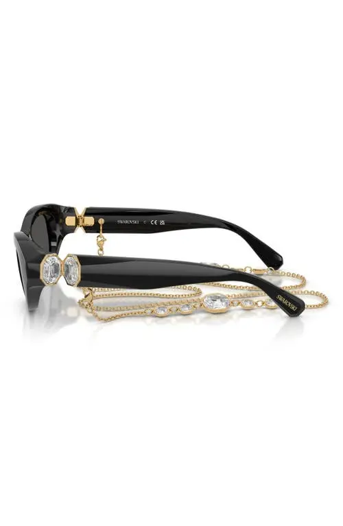 SWAROVSKI 50mm Pillow Sunglasses With Chain