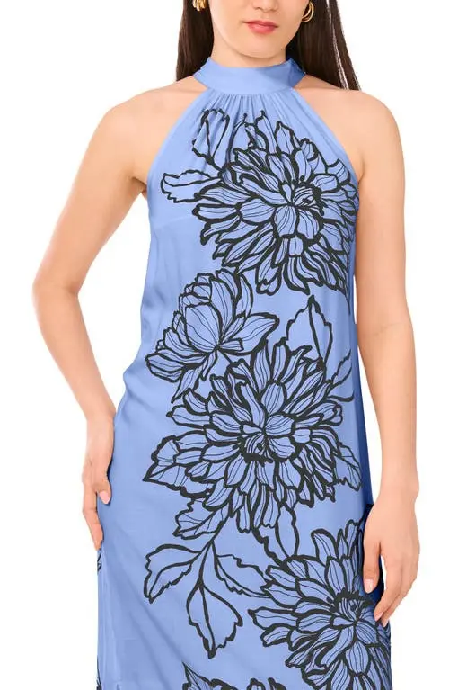 Vince Camuto Placed Floral Challis Maxi Dress - Serene Sky