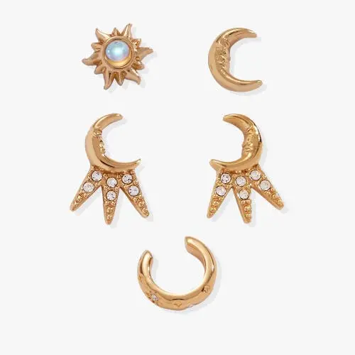 ALEX AND ANI Sun And Moon Earring Set - Gold