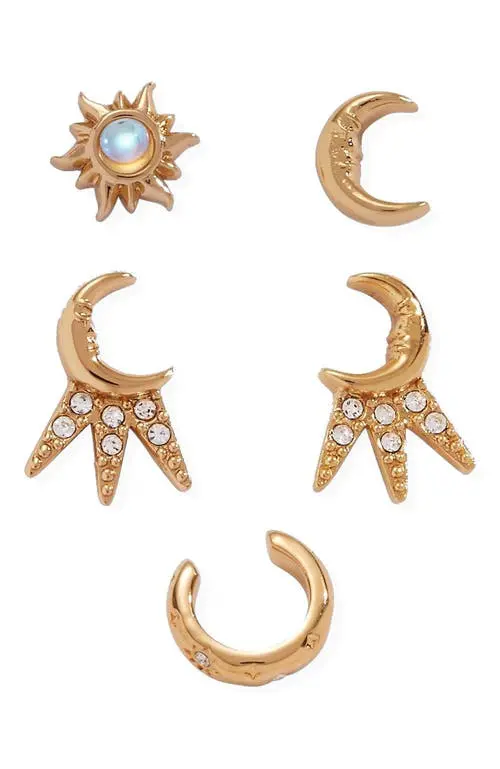 ALEX AND ANI Sun And Moon Earring Set - Gold