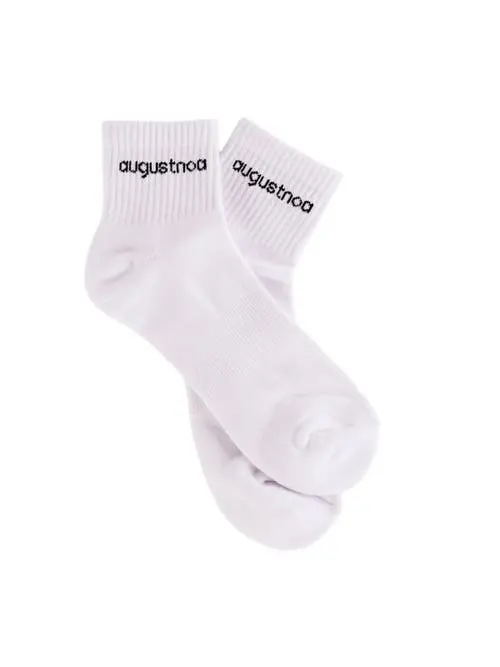 AUGUSTNOA Cotton Blend Crew Socks - White 5 Pack