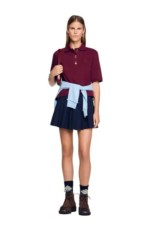 Sandro Short-sleeve Polo Shirt With Embroidery
