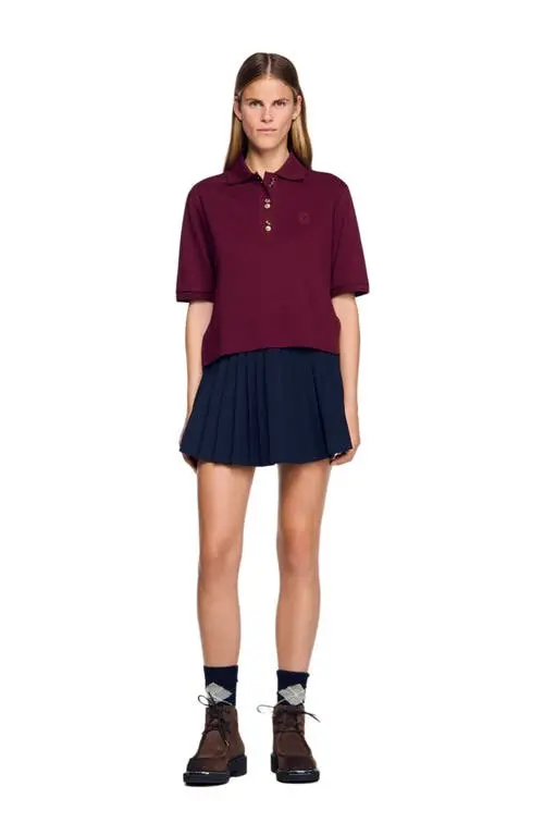 Sandro Short-sleeve Polo Shirt With Embroidery