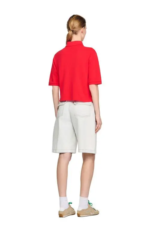 Sandro Short-sleeve Polo Shirt With Embroidery