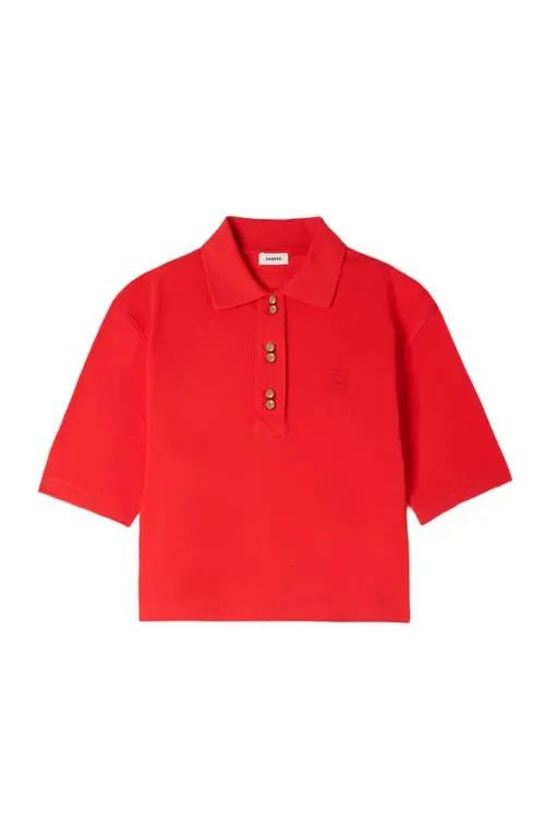 Sandro Short-sleeve Polo Shirt With Embroidery