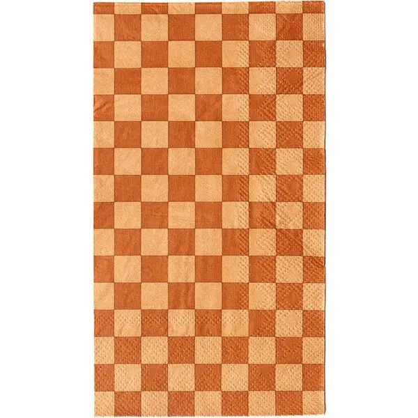 JOLLITY & CO Checkered Guest Napkins - Café Con Leche