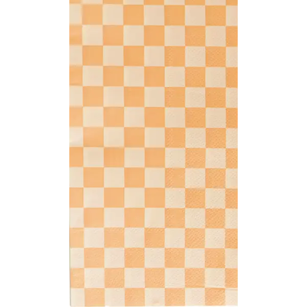 JOLLITY & CO Checkered Guest Napkins - Peaches N' Cream