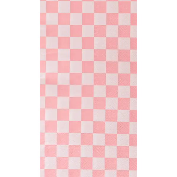JOLLITY & CO Checkered Guest Napkins - Tickle Me Pink