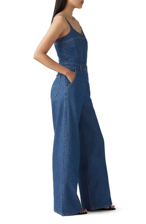 LEVI'S Bustier Zip Denim Jumpsuit - Smashing