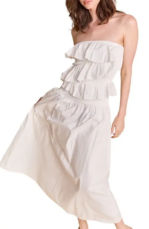 Endless Rose Mixed Media Ruffle Maxi Dress