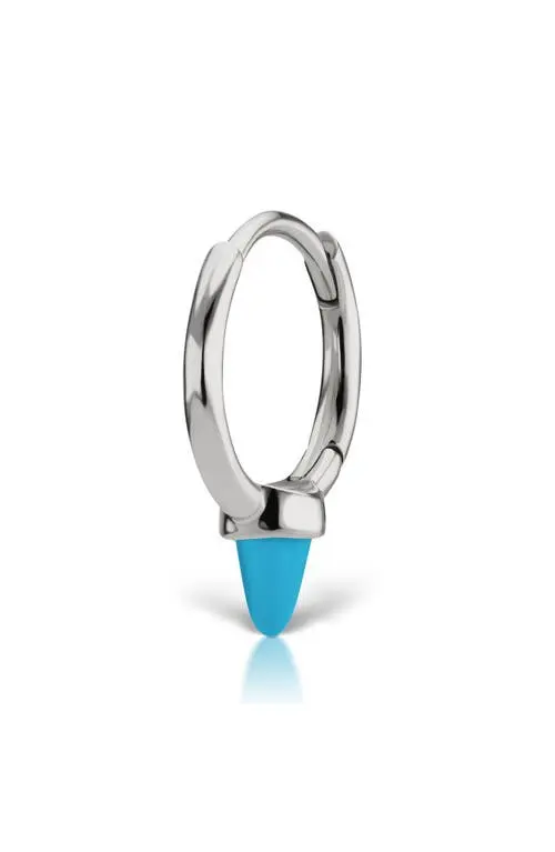 MARIA TASH Turquoise Spike Single Clicker Hoop Earring - 14k White Gold