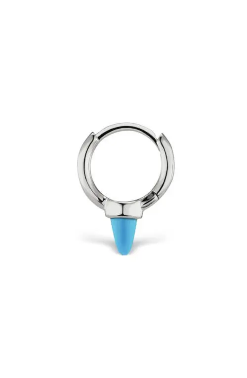 MARIA TASH Turquoise Spike Single Clicker Hoop Earring - 14k White Gold