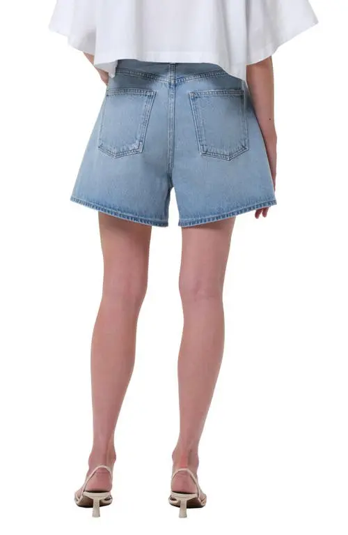AGOLDE Rhoda Pleated Denim Shorts - Raft