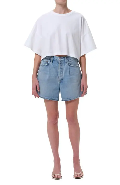 AGOLDE Rhoda Pleated Denim Shorts - Raft