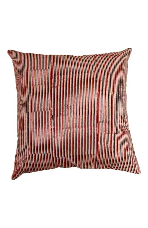 NINÉH Rustic Stripes Hand Block Print Pillowcover