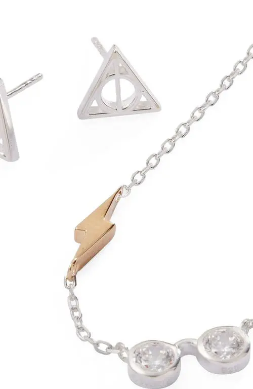 ALEX AND ANI Harry Potter Glasses And Deathly Hallows Jewelry Set