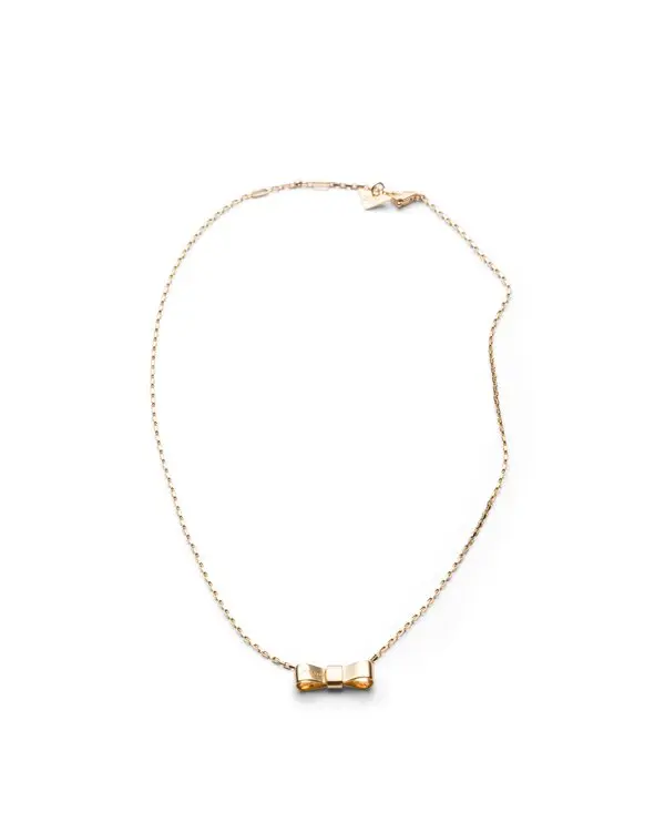 Prada Eternal Bow Pendant Necklace - Gold/silver