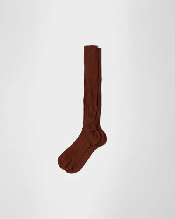 Prada Calf-length Socks - Tobacco