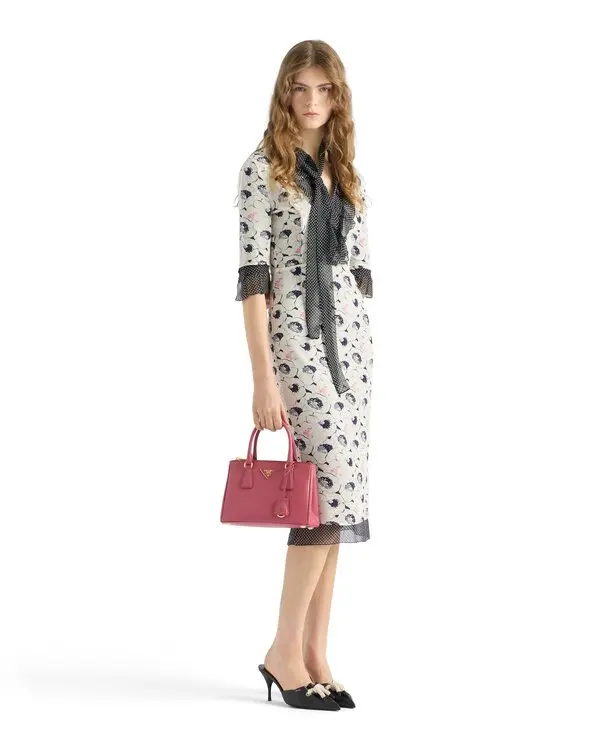 Prada Printed Georgette Sheath Dress - Neutral
