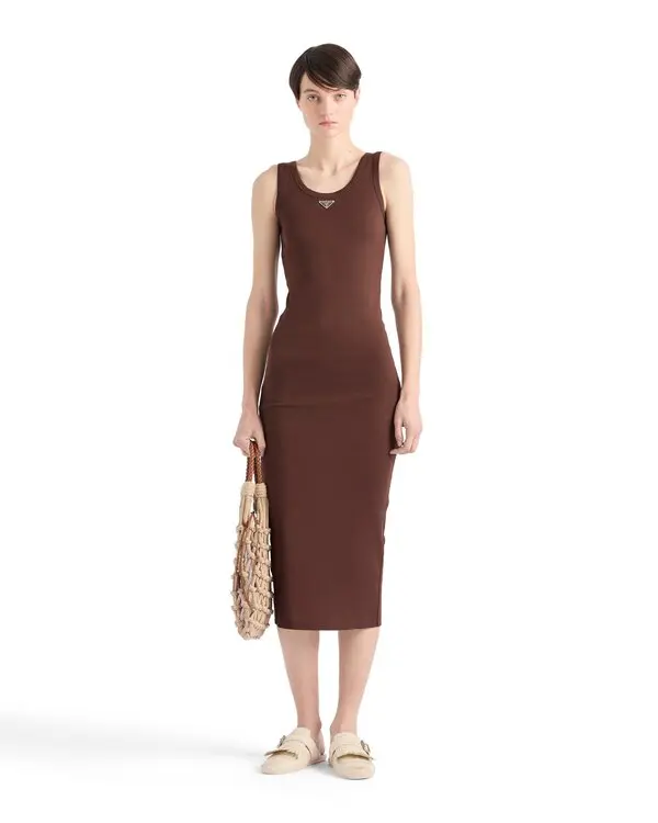 Prada Ribbed Knit Cotton Dress
