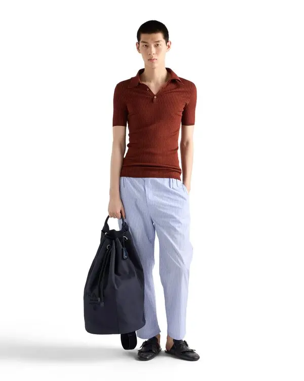 Prada Canvas Drawstring Duffle Bag - Blue