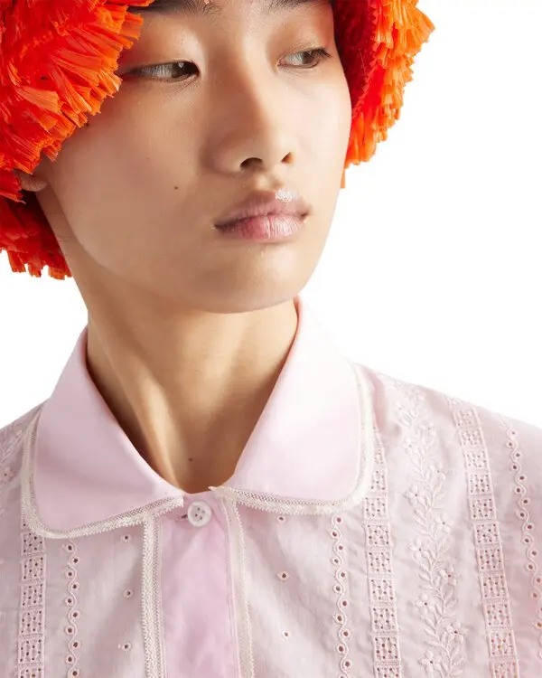 Prada Embroidered Batiste Shirt