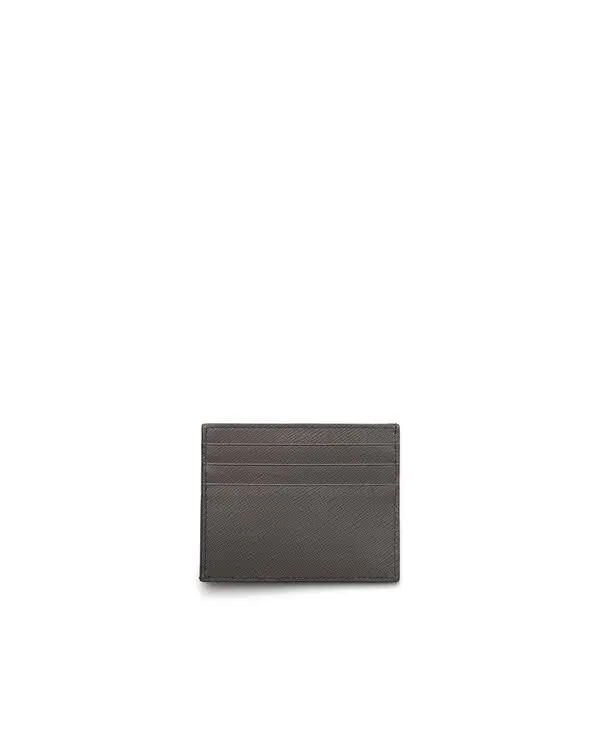 Prada Saffiano Leather Card Holder - Grey
