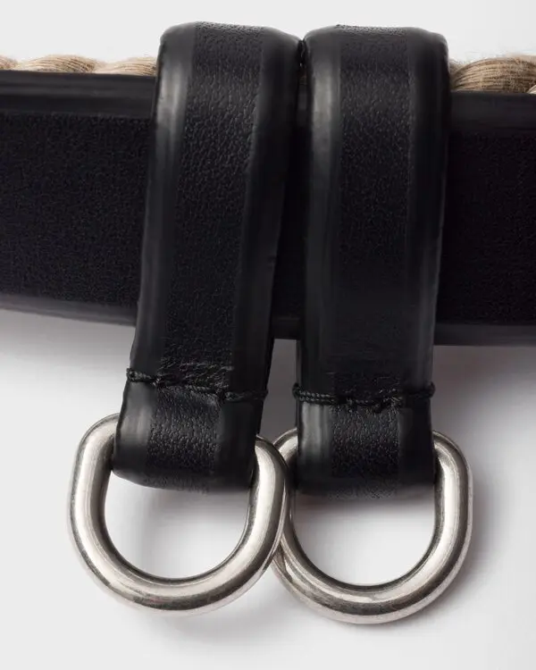 Prada Leather And Cord Belt