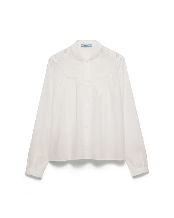 Prada Embroidered Batiste Shirt