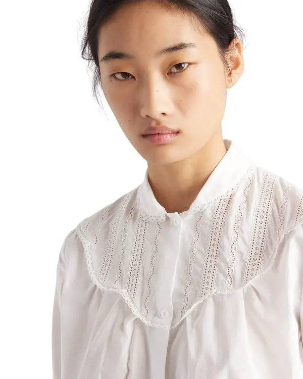 Prada Embroidered Batiste Shirt