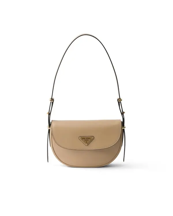 Prada Arqué Leather Shoulder Bag - Neutral