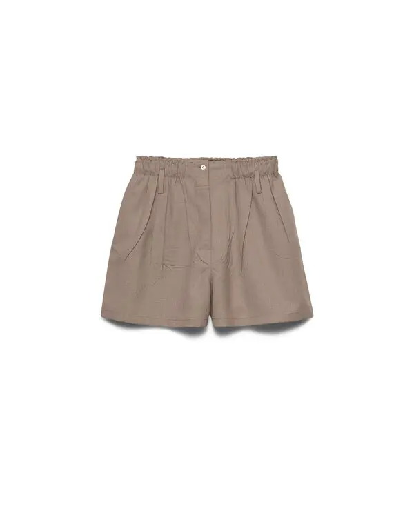 Prada Mouliné Wool Shorts - Neutral