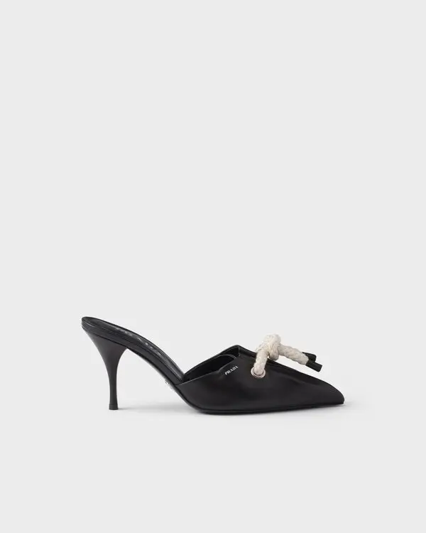 Prada Nappa Leather Mules With Cord Detail