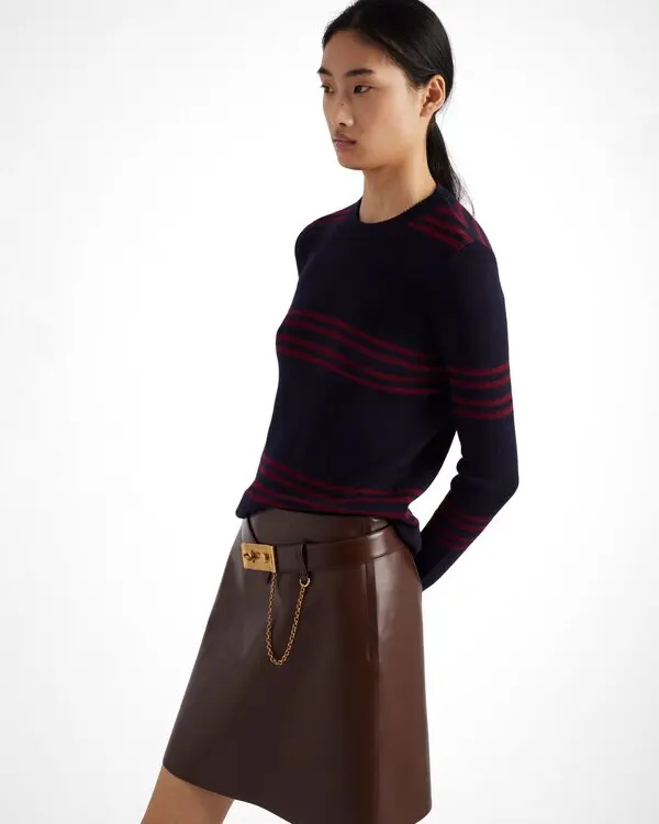 Prada Leather Miniskirt - Brown