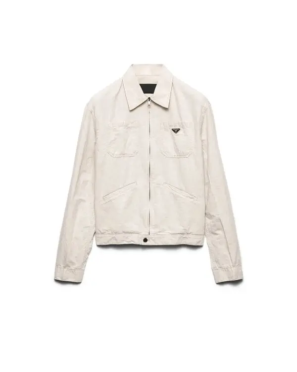 Prada Chambray Blouson Jacket - Neutral