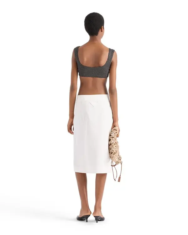 Prada Polka-dot Silk Chiffon Bralette Top