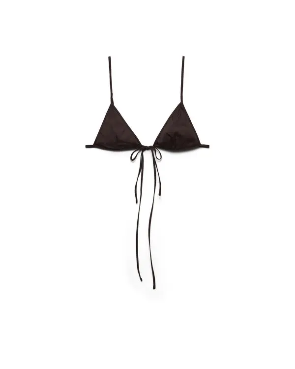 Prada Stretch Poplin Bra - Brown