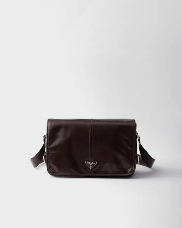 Prada Leather Shoulder Bag - Dark Brown