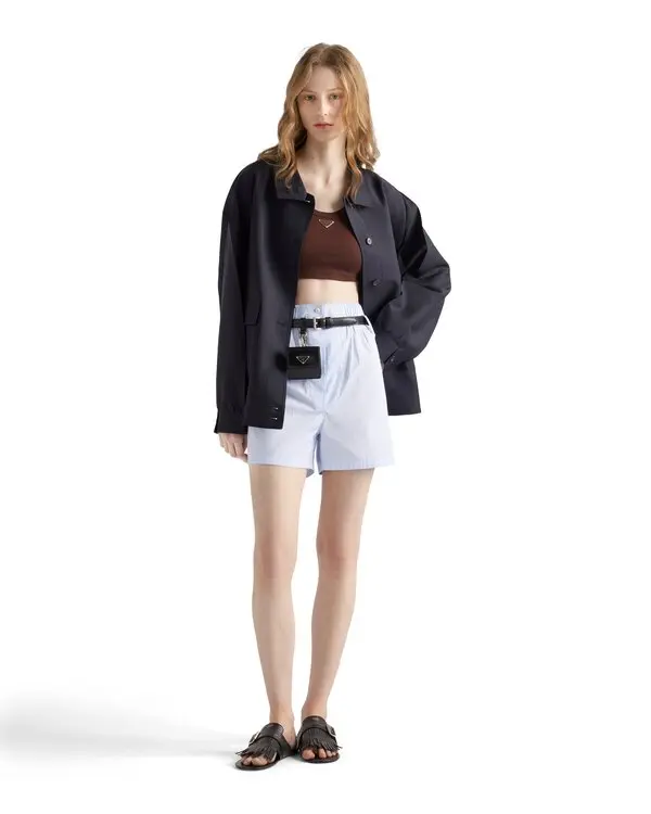 Prada Ribbed Knit Crop Top - Brown