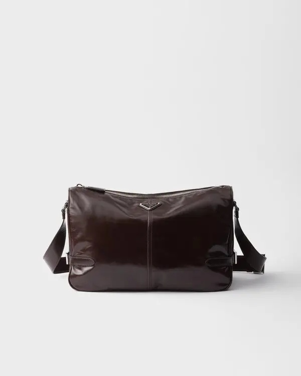 Prada Leather Shoulder Bag - Dark Brown