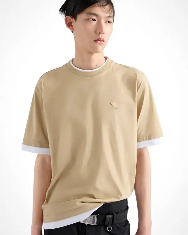 Prada Cotton T-shirt - Neutral