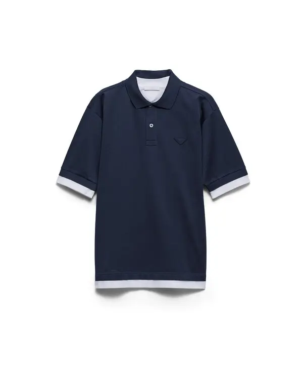 Prada Cotton Polo Hirt - Blue
