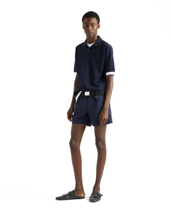 Prada Cotton Polo Hirt - Blue
