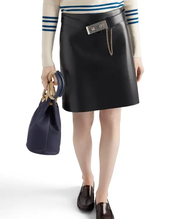 Prada Leather Miniskirt - Black