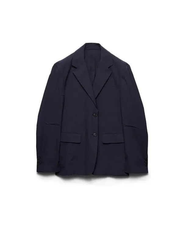 Prada Single-breasted Stretch Poplin Jacket - Blue