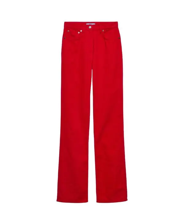 Prada Five-pocket Wide-leg Corduroy Pants