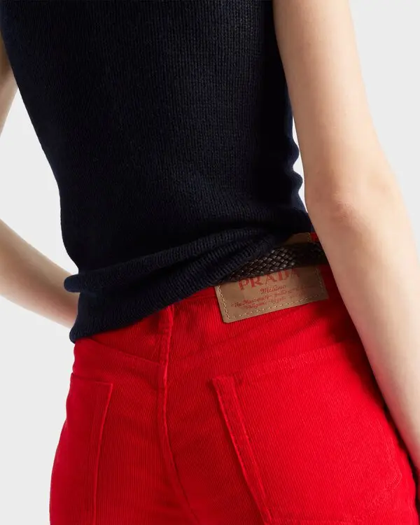 Prada Five-pocket Wide-leg Corduroy Pants